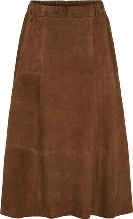 BTF-CPH Btfcph - Jupe midi trap&egrave;ze - Femme - Jupes - Brun - Taille: 42 FR