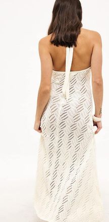 NA-KD robe longue en maille &agrave; lien &agrave; nouer &eacute;cru-Blanc