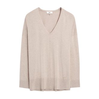 Cinque Weicher Viskose-Mix Pullover mit Seitenschlitzen - - Knitwear - Damen - Braun - S