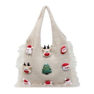 Generic Sac &agrave; bandouli&egrave;re en tissu pour femme et fille - Grande capacit&eacute; - Pour voyage, shopping, travail, usage quotidien, blanc, 14.57x11.81x2.76inch