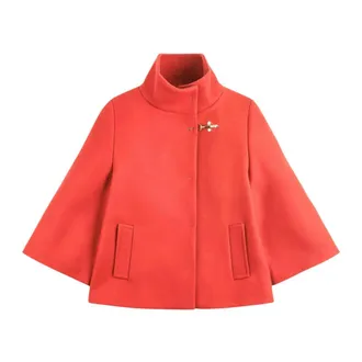 Fay Cape en laine et cachemire - Femme - Vestes - Rouge - Taille: 40 FR