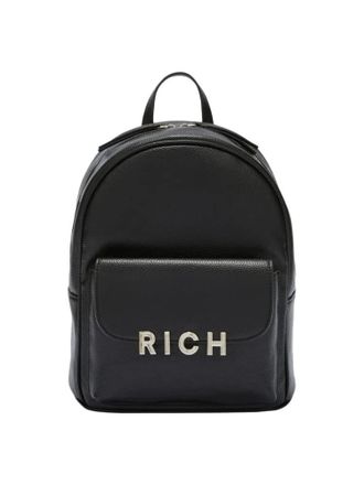 John Richmond Rucks&auml;cke - Compact Black Synthetic Leather Backpack - Gr. unisize - in Schwarz - f&uuml;r Damen