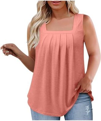 Generic Debardeur Femme Chic et &eacute;l&eacute;gant Chemisier sans Manche D&eacute;bardeur Blanc Crop Top Ete Haut Chic et Elegant Fluide Ample Caraco Vetement Femme Tee Shirt s