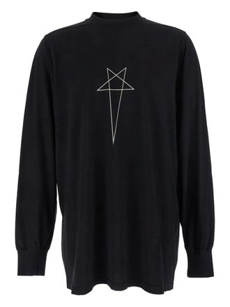 Rick Owens t-shirt imprim&eacute; &agrave; manches longues - Noir
