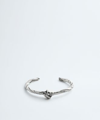 Bottega Veneta Bracelet manchette Knot petit format - Argent&eacute; - Femme - S