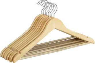 WENKO Formbügel Eco 8er Set aus Holz Braun