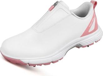 Generic Chaussures De Golf À Pointes pour Femmes Chaussures Antidérapantes Résistantes À leau Baskets De Golf Professionnelles Légères À Fermeture Éclair,Rose