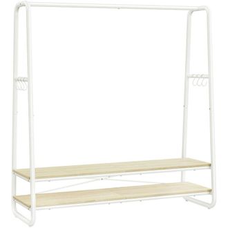 Vasagle Vasagle - Portant &agrave; V&ecirc;tement, Porte-manteaux, Armoire, Vestiaire, avec 2 &Eacute;tag&egrave;res, 6 Crochets en Forme de s, Cadre en Acier, 45 x 138 x 160 cm, pour