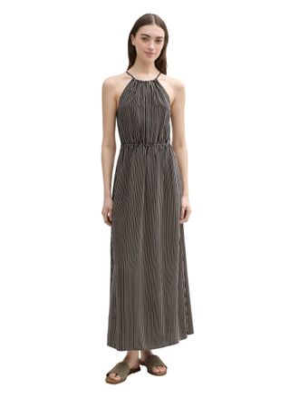 Tom Tailor Tom Tailor Denim Damen 1046703 Kleid, 37995 - Black Beige Stripe, XL EU