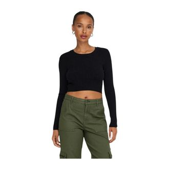 Only Only, Femme, Pulls, Noir, Taille: 38 FR Karol LS Crop Knit