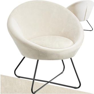 TecTake TecTake Fauteuil de cocktail rond, style scandinave, dossier continu, rembourr&eacute; avec mousse de haute densit&eacute;, fauteuil relaxant, meubles de salon, fau