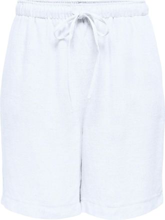 Only Damen Onlsiesta Mw Pull-Up Linen Bl Shorts Os, Bright White, S