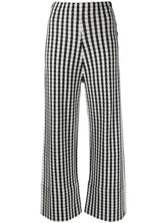 Áeron pantalon en coton à carreaux - Blanc