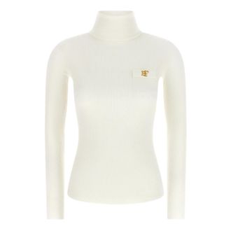 Elisabetta Franchi Rippstrick-Rollkragenpullover - - Knitwear - Damen - Wei&szlig; - L