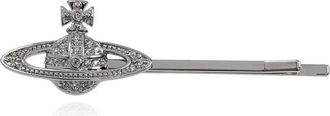 Vivienne Westwood Femme, Accessoires, Gris, Taille: ONE Size Logo Hair Clip