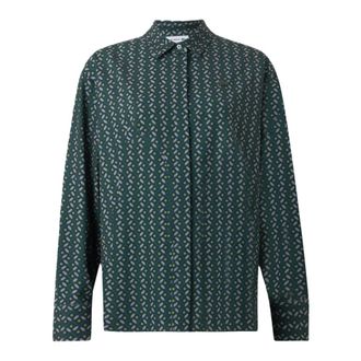 Lacoste Chemise Fluide Oversize Imprim&eacute;e - Femme - Blouses et Chemises - Vert - Taille: 34 FR