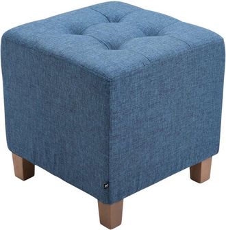 Clp Salon rembourré des tabourets multifonctionnels en tissu et bois différentes couleurs Couleur : Bleu
