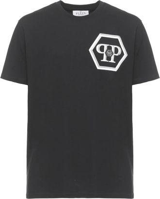 Philipp Plein Homme, Tops, Noir, Taille: M Hexagon T-shirt