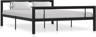 vidaXL Bettgestell Schwarz und Wei&szlig; Metall 140&times;200 cm Vidaxl