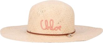 Chlo&eacute; Femme, Accessoires, Beige, Taille: 58 CM Summer Hat Logo
