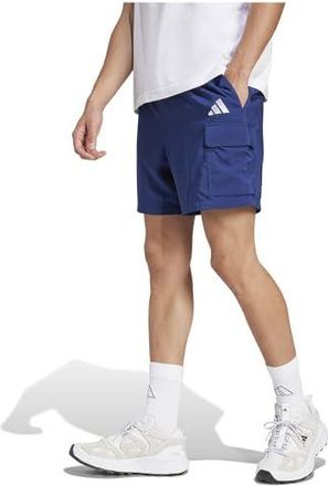 adidas Mens Short Cargo Petit Logo Essentials Chelsea, Dark Blue/White, 3XL