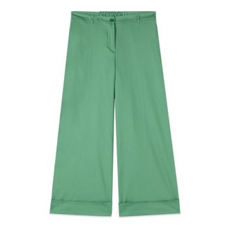 Oltre Baumwollmischung Cropped Hose - - Trousers - Damen - Gr&uuml;n - S