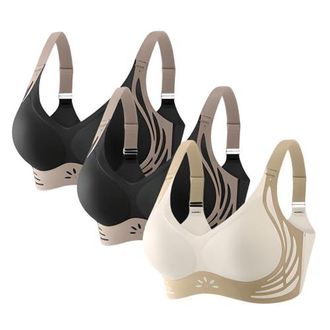 Generic Gather Bra Soutien-Gorge Doux Confortable Gather Bra Soutien-gorge sans Fil Femme Lingerie Quotidien Sports BHS 3 Pi&egrave;ces Dentelle Top, v, 3XL