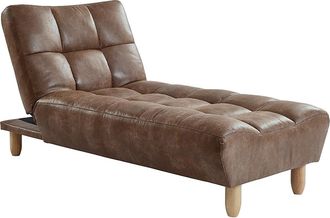 Vente-Unique Esteban Schlafcouch, aus Mikrofaser, antikes Design, Braun, Vintage, Einzelst&Aring;ck