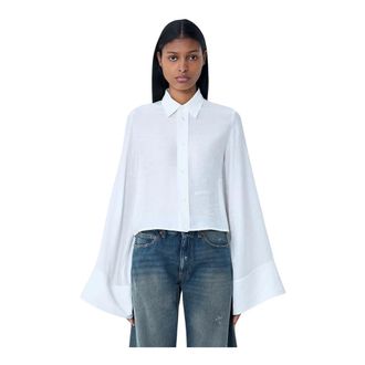 Maison Margiela Hemdbluse mit langen ausgestellten &Auml;rmeln - - Blouses & Shirts - Damen - Wei&szlig; - S