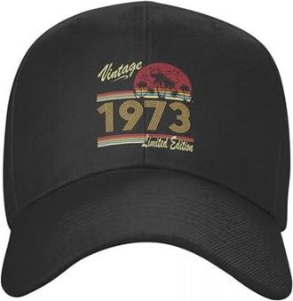 Generic Casquette de baseball tendance vintage pour anniversaire 1973 pour homme et femme - Casquette de camionneur r&eacute;glable - Protection solaire - Cadeau