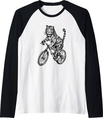 Seembo Tiger Cycling Fahrrad Lustig Biker Animal Biking Bike Raglan