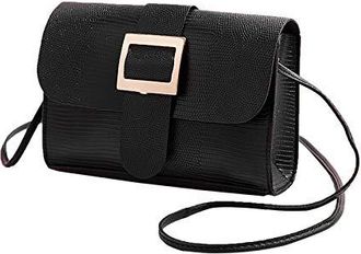 Generic Sac à bandoulière en cuir pour femme, Noir, Taille unique