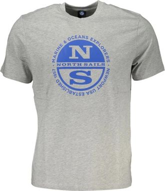 North Sails Bedrucktes Baumwoll-T-Shirt mit Rundhalsausschnitt - - Tops - Herren - Grau - 2XL