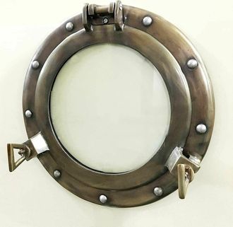 Generic Bullauge, 30,5 cm, maritimes Marine, Wandbehang, Bullauge, Schiff Fenster, Bullauge, Glas, Messing, Fenster, Spiegel, Wanddekoration, Bullaugen