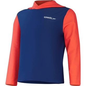 Speedo Kinder Shirt LTS ESS HOOD LS RASH TOP IU BLUE/ORANGE