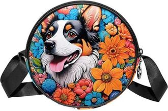 Generic Sac &agrave; bandouli&egrave;re rond pour femme, petit sac &agrave; bandouli&egrave;re color&eacute; avec fermeture &eacute;clair, bretelles r&eacute;glables, sac &agrave; main rond d&eacute;contract&eacute; pour femmes 