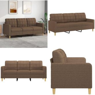 vidaXL 3-Sitzer-Sofa Braun 180 cm Stoff - 3-Sitzer-Sofa - Wohnlandschaft - Ledercouch - Couchtisch - Sessel - Home & Living