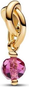 Pandora Pandora Moments 763462C10 Breloque en forme de cercle déternité rose à facettes en argent sterling avec alliage plaqué or et cristal Compatible avec l