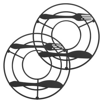 Artibetter VINTORKY 2 St&uuml;ck Hitzebest&auml;ndige Iron Tischsets rutschfeste Platzmatten aus Premium Eisen Stilvolle Tischuntersetzer f&uuml;r K&uuml;che Esszimmer Festliche Dek