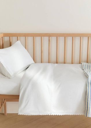 Mango Housse de couette berceau en percale garment-washed blanc - Home - 100x120cm - MANGO HOME