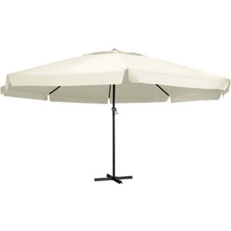 vidaXL Vidaxl - Parasol de jardin avec m&acirc;t en aluminium 600 cm Blanc sable