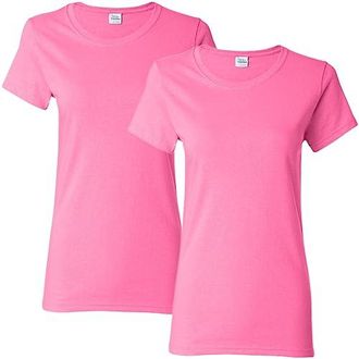 Gildan Heavy Cotton Adult T-Shirt, 2-Pack, azalée, Taille L Femmes