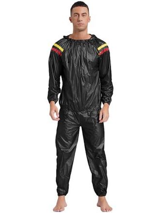 dPois Combinaison Sauna de Sudation Femmes Hommes Combinaison de Sudation Ensemble Surv&ecirc;tement Entra&icirc;nement Sport Fitness Sportswear Type A Noir M