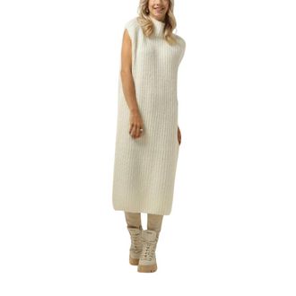 10 Days Midi Kleid mit Rollkragen Ecru - - Dresses - Damen - Beige - XS