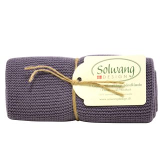 Solwang K&uuml;chentuch DUNKEL STAUBIG LILA gestrickt Geschirrtuch Handtuch Baumwolle