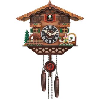 Baoblaze H&ouml;lzerne Retro Kuckucksuhr Wanduhren Bauernhausuhr Windchime, Hausboot