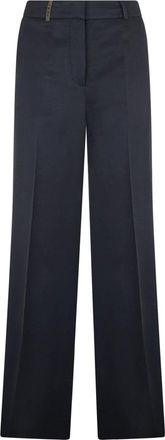 PESERICO Femme, Pantalons, Bleu, Taille: 36 FR Pantalon en coton avec pli