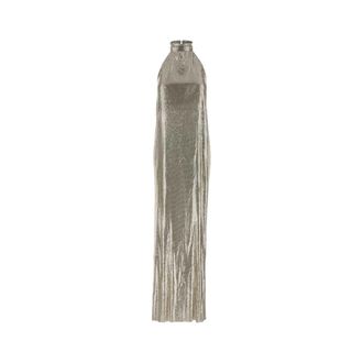 Stella McCartney Kettenhemd-Abendkleid mit Pelzbesatz - - Dresses - Damen - Grau - S