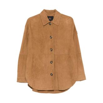 Peuterey Femme, Blouses et Chemises, Brun, Taille: 42 FR Lya Veste en Su&egrave;de avec Boutons