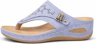 Generic Sandales orthop&eacute;diques compens&eacute;es pour femme - Tongs antid&eacute;rapantes avec soutien de la vo&ucirc;te plantaire - Chaussures de mariage &agrave; enfiler - Bout ouvert